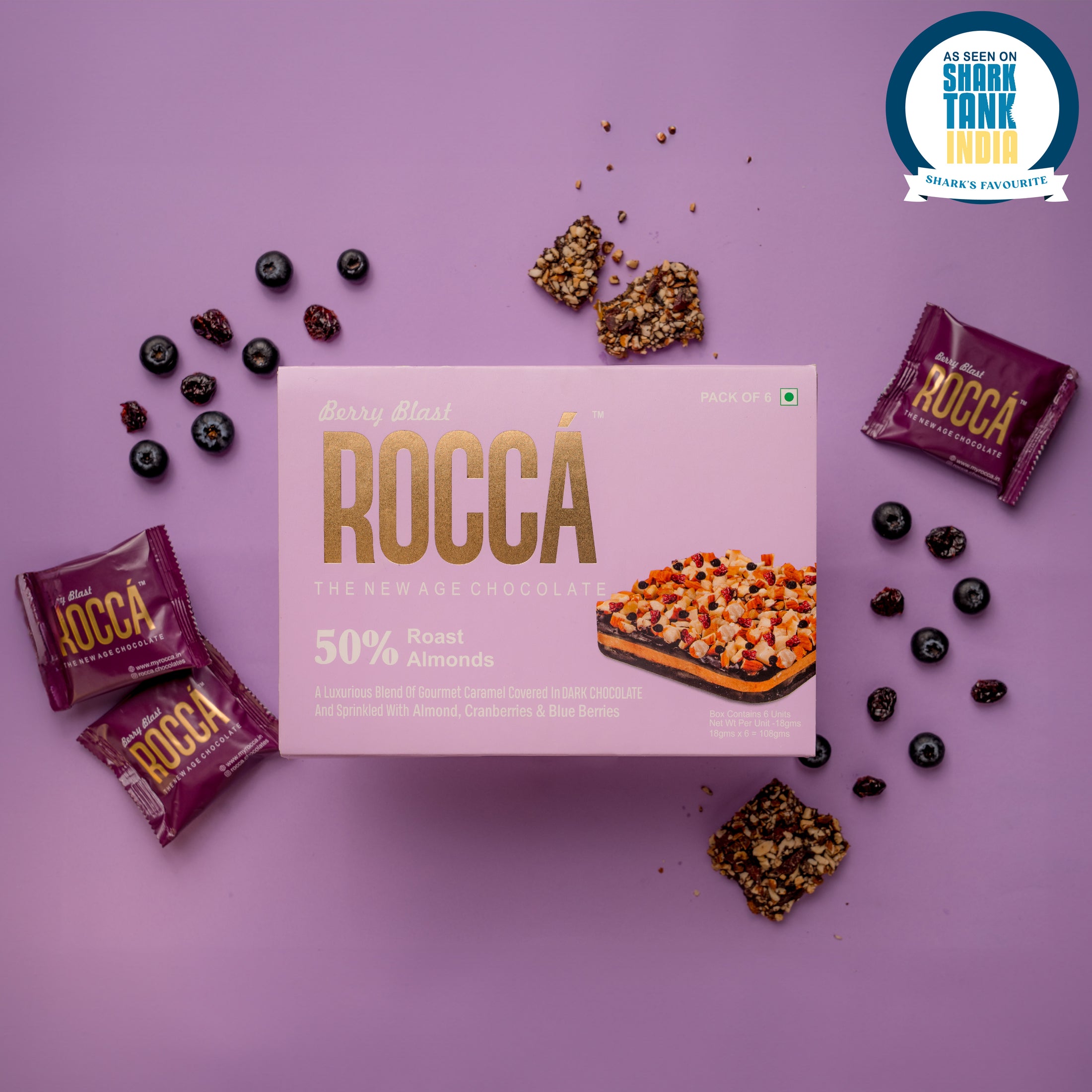 Berry ROCCÁ - Gourmet Berry Brittle Chocolates (Pack of 6) – Rocca ...